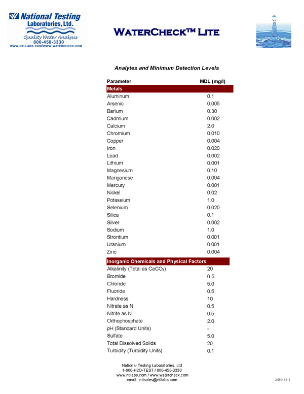 WaterCheck(TM) Lite with LSI Aggressive Calculation for Well or Privat ...